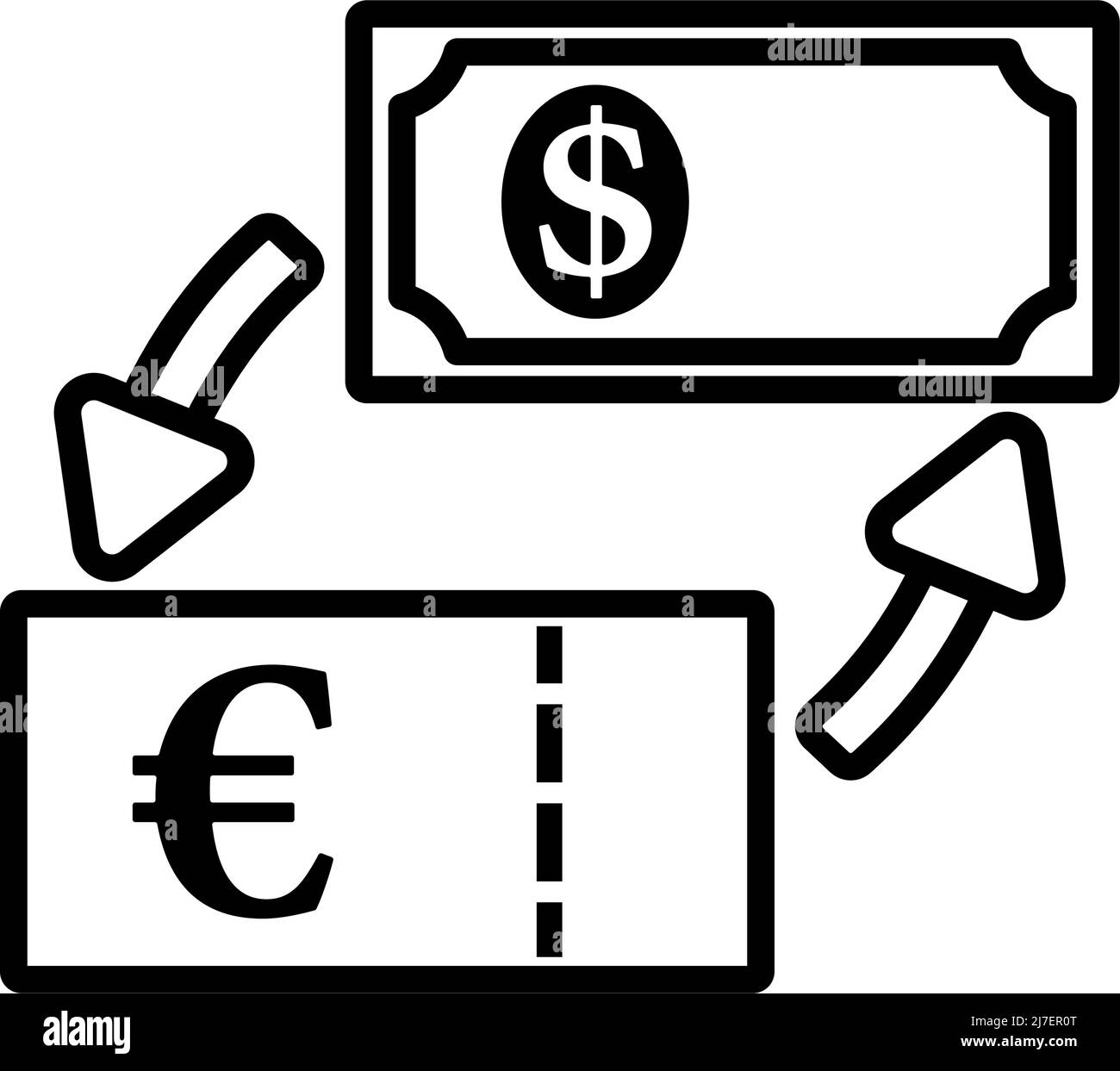 Icon Of Currency Exchange. Bold outline design with editable stroke ...