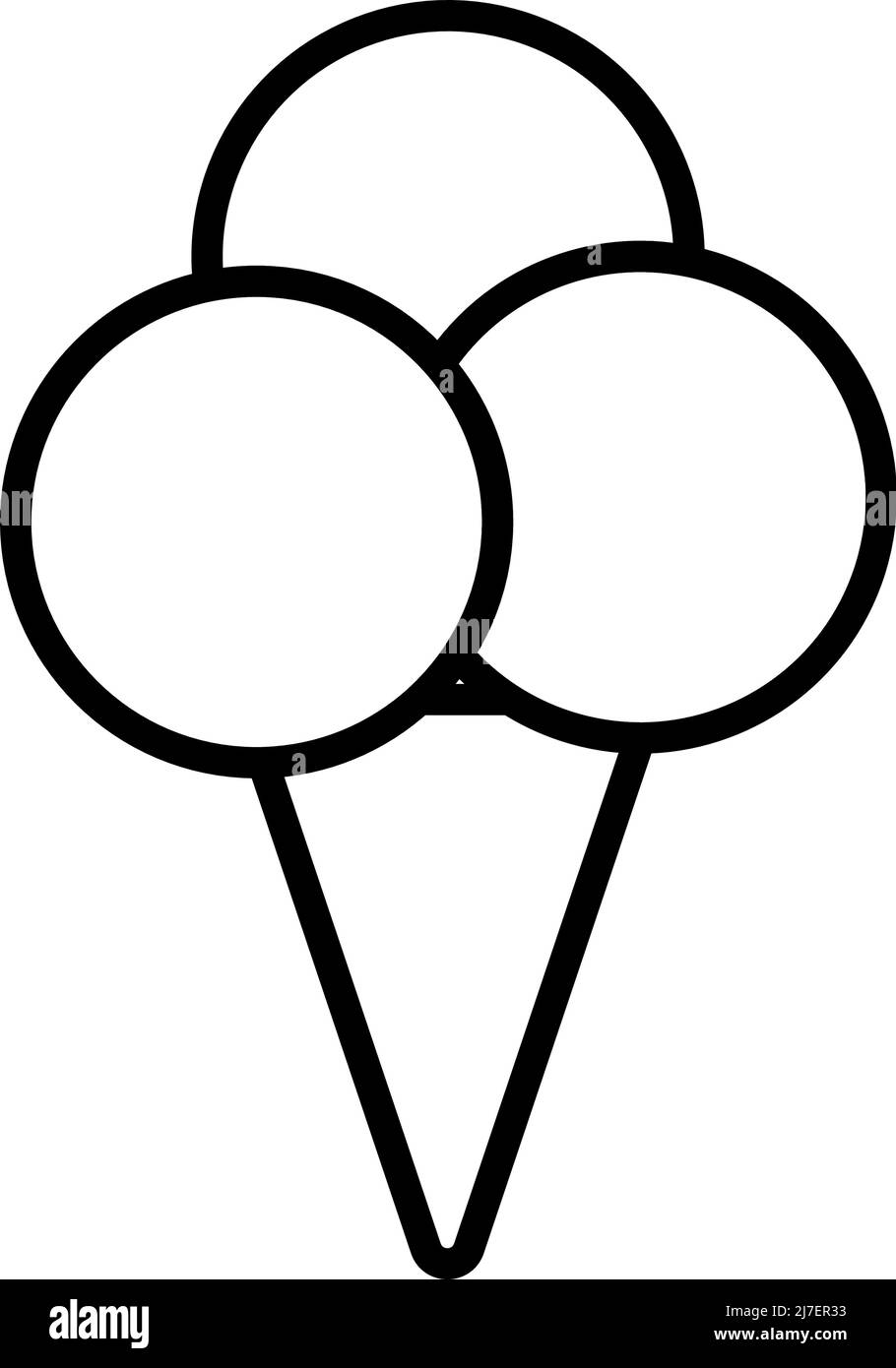 Icon Of Ice Cream Cone Bold Outline Design With Editable Stroke Width Vector Illustration