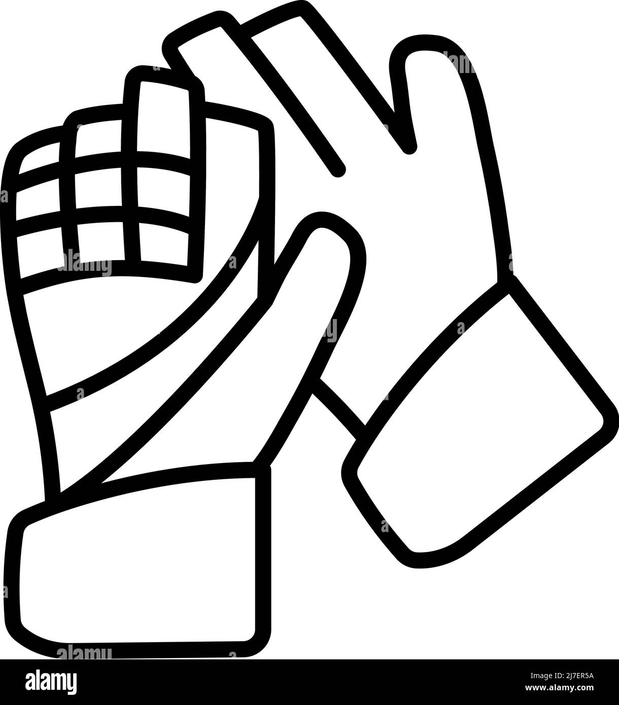 Icon Of Football Goalkeeper Gloves. Bold outline design with editable ...