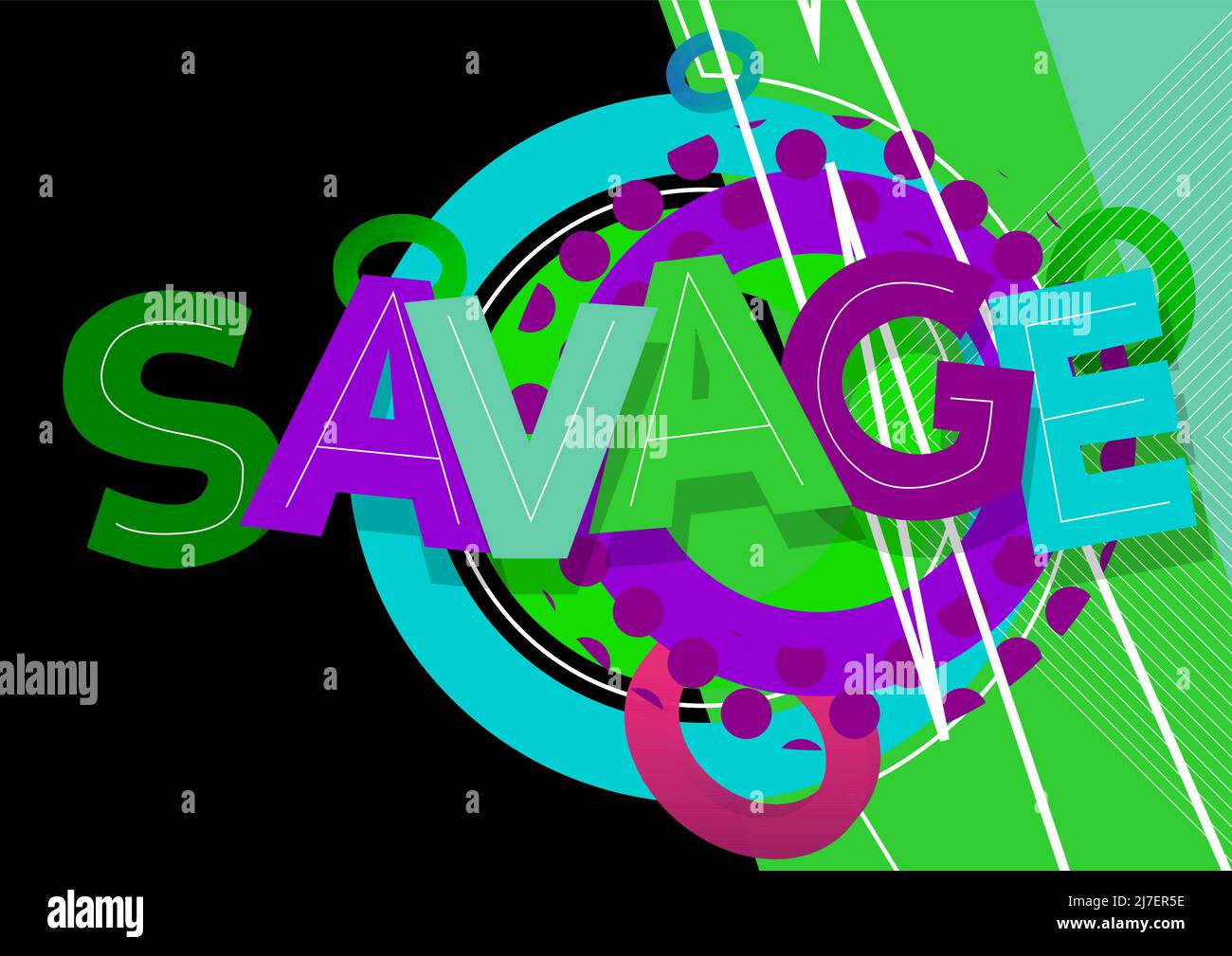 Savage. Word written with Children's font in cartoon style Stock Vector ...