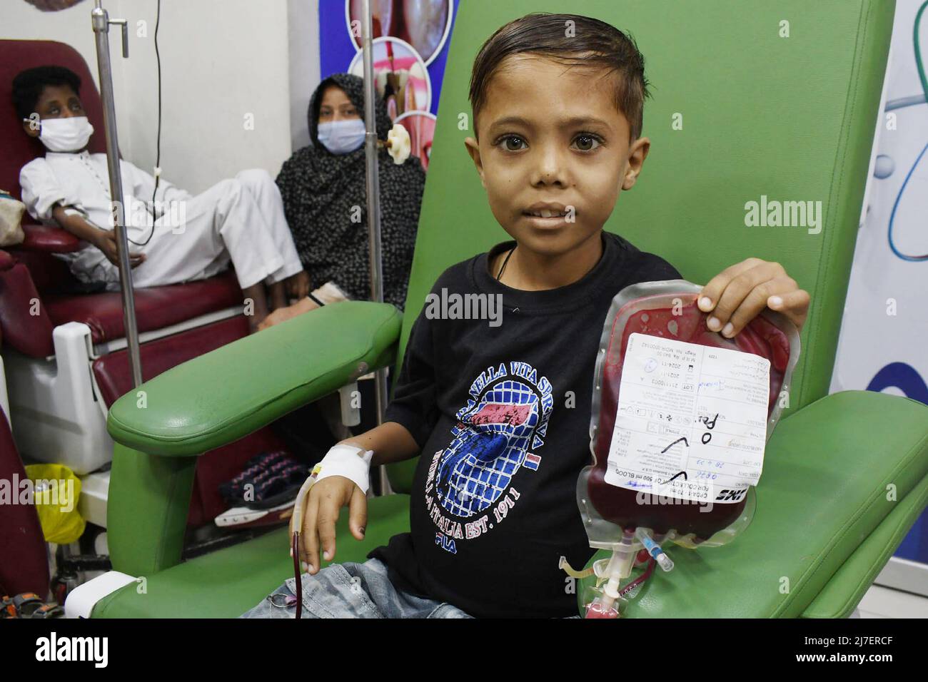 Pakistani Thalassemia affected child being treated by blood transfusion ...