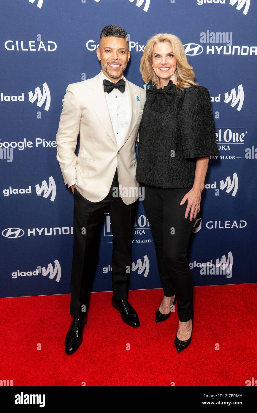 Wilson Cruz and Sarah Kate Ellis attends 33rd Annual GLAAD Media Awards ...