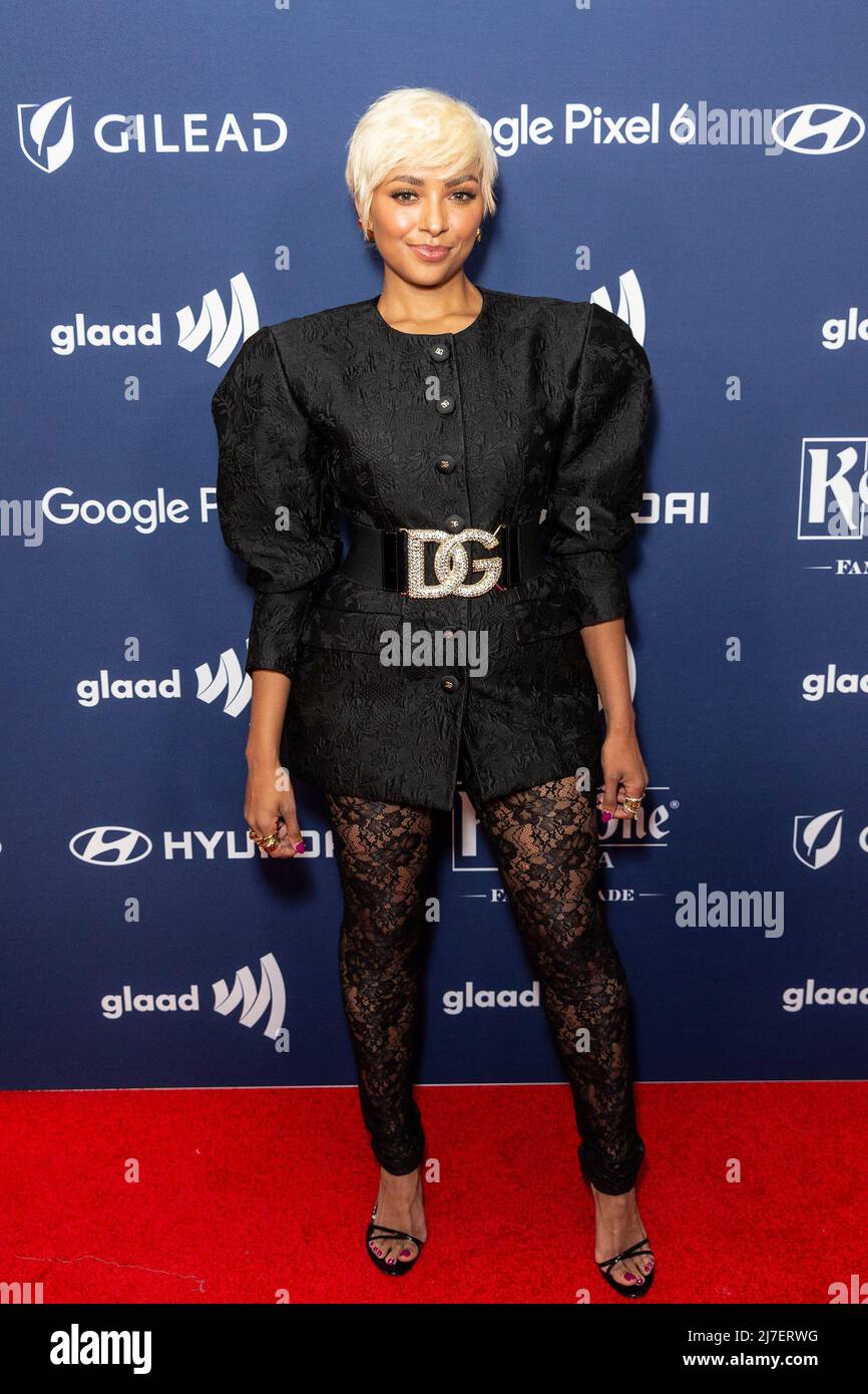 Kat Graham wearing dress by Dolce & Gabbana attends 33rd Annual GLAAD ...