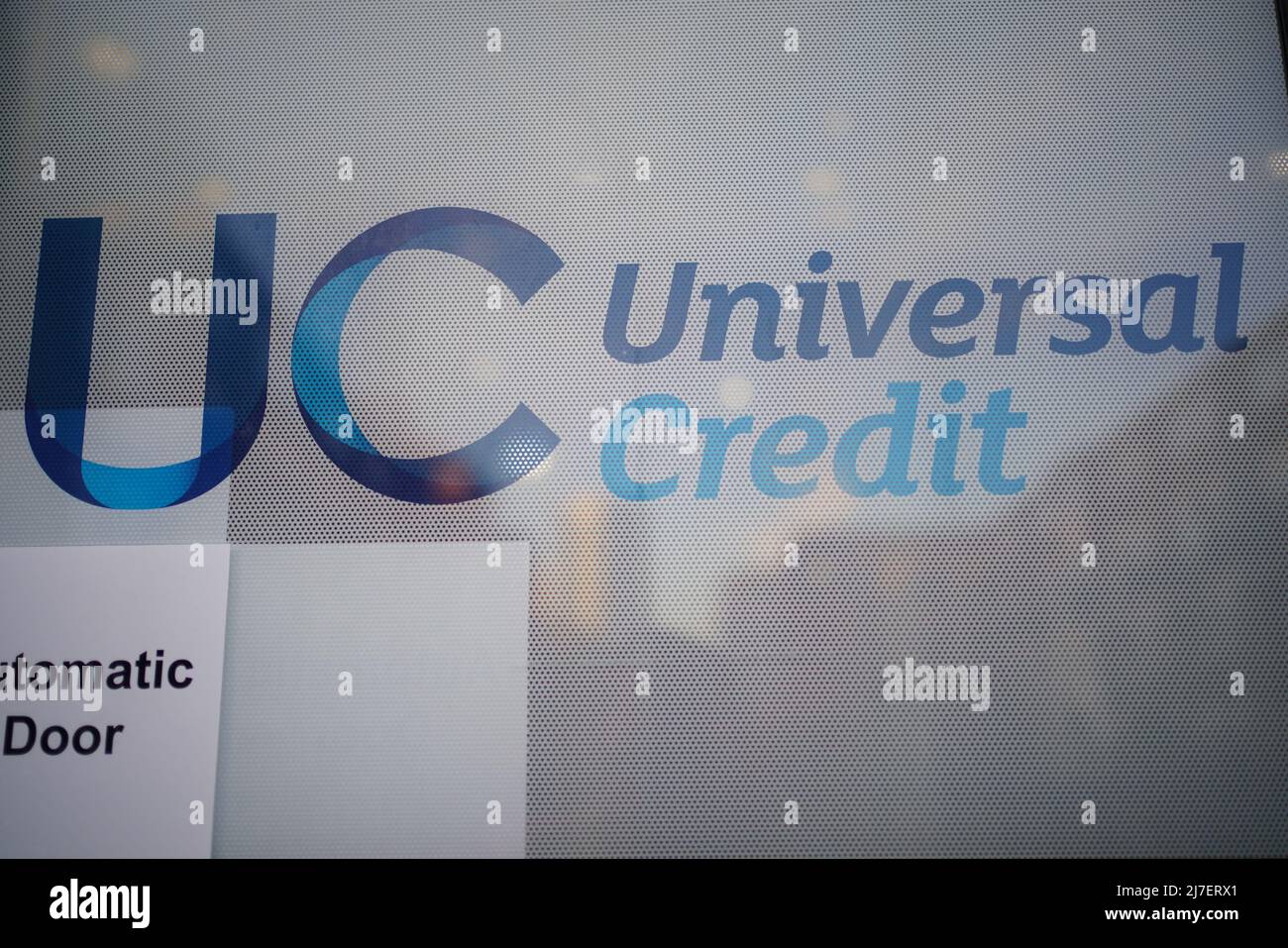 File photo dated 06/10/21 of a Universal Credit sign on a door of a job ...