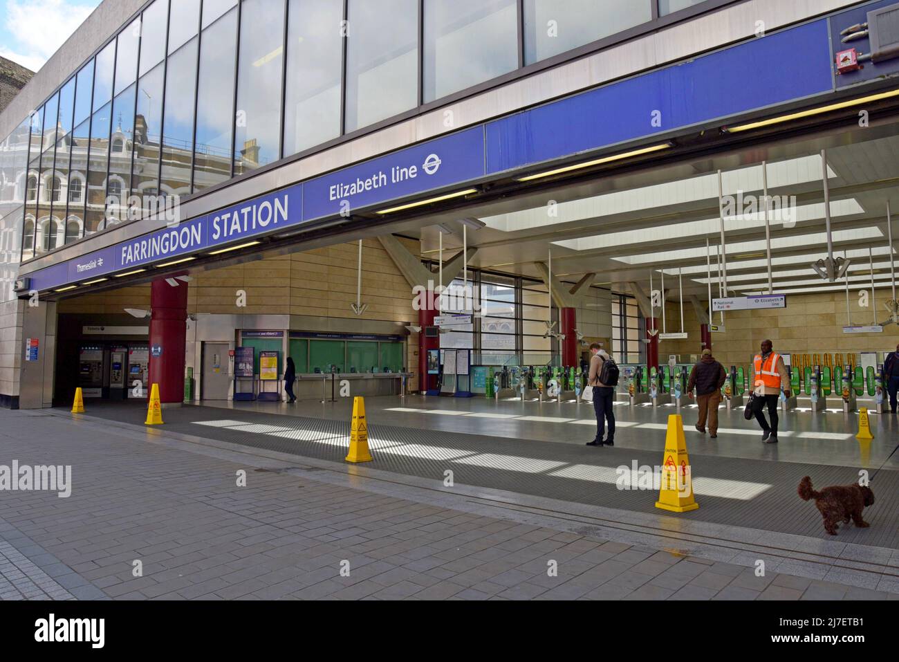 The entrance to Farringdon Station with new signage for the Elizabeth ...