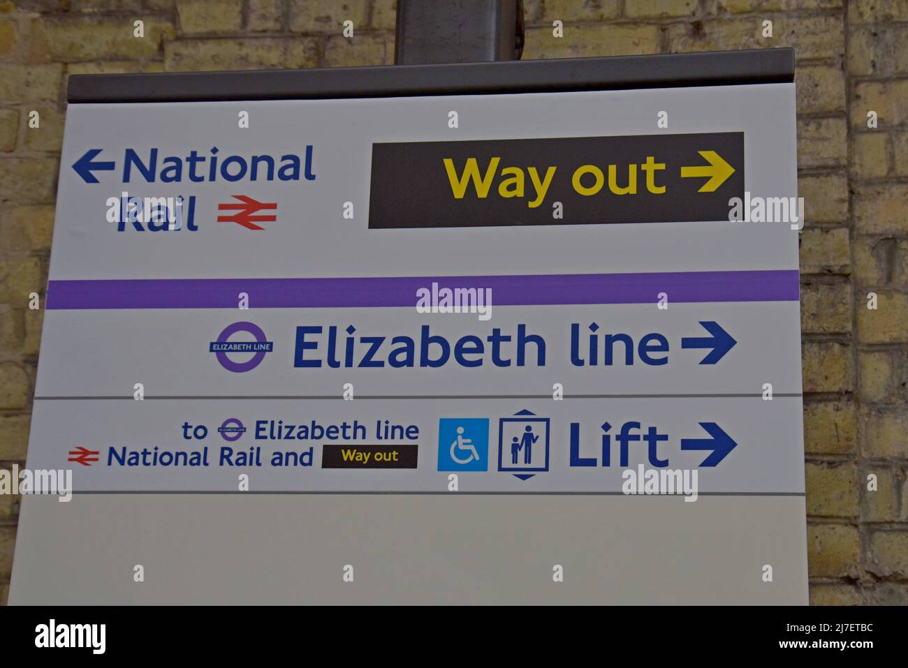 New station signs for the new London rail project, The Elizabeth Line ...