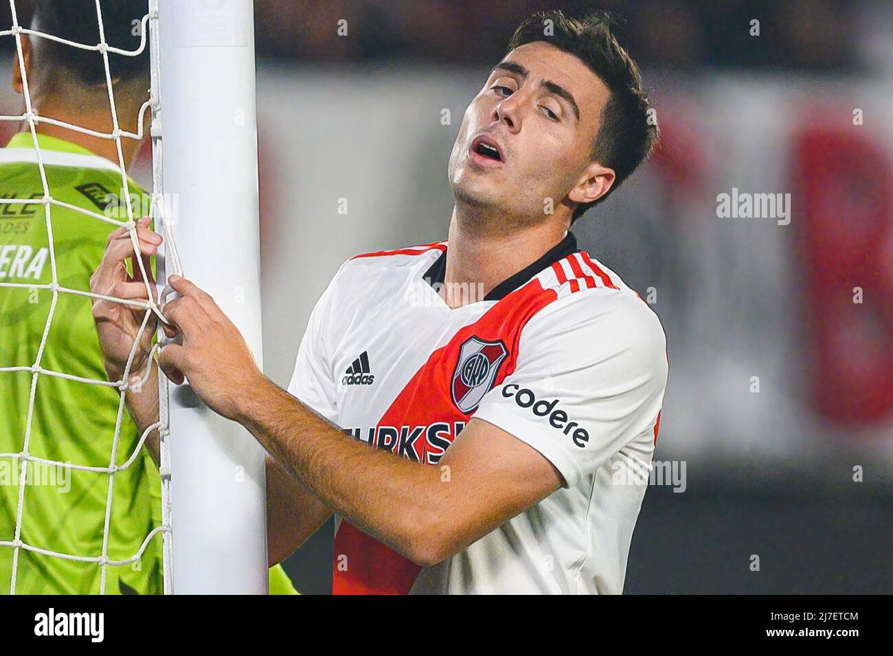 Jose Paradela of River Plate reacts during a match between River Plate ...