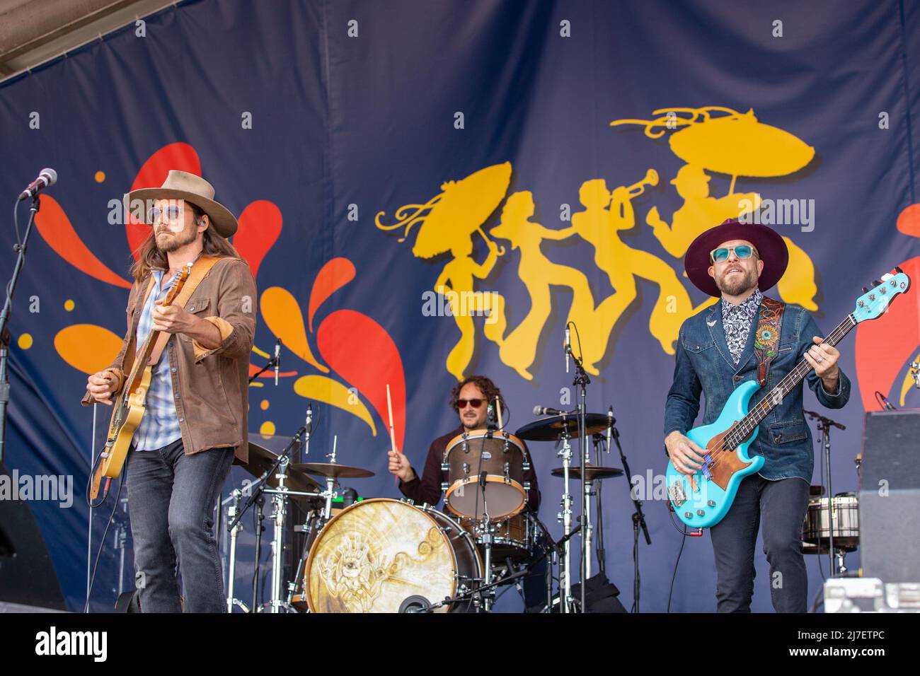 New Orleans, USA, 08/05/2022, Lukas Nelson, Tato Melgar and Corey ...