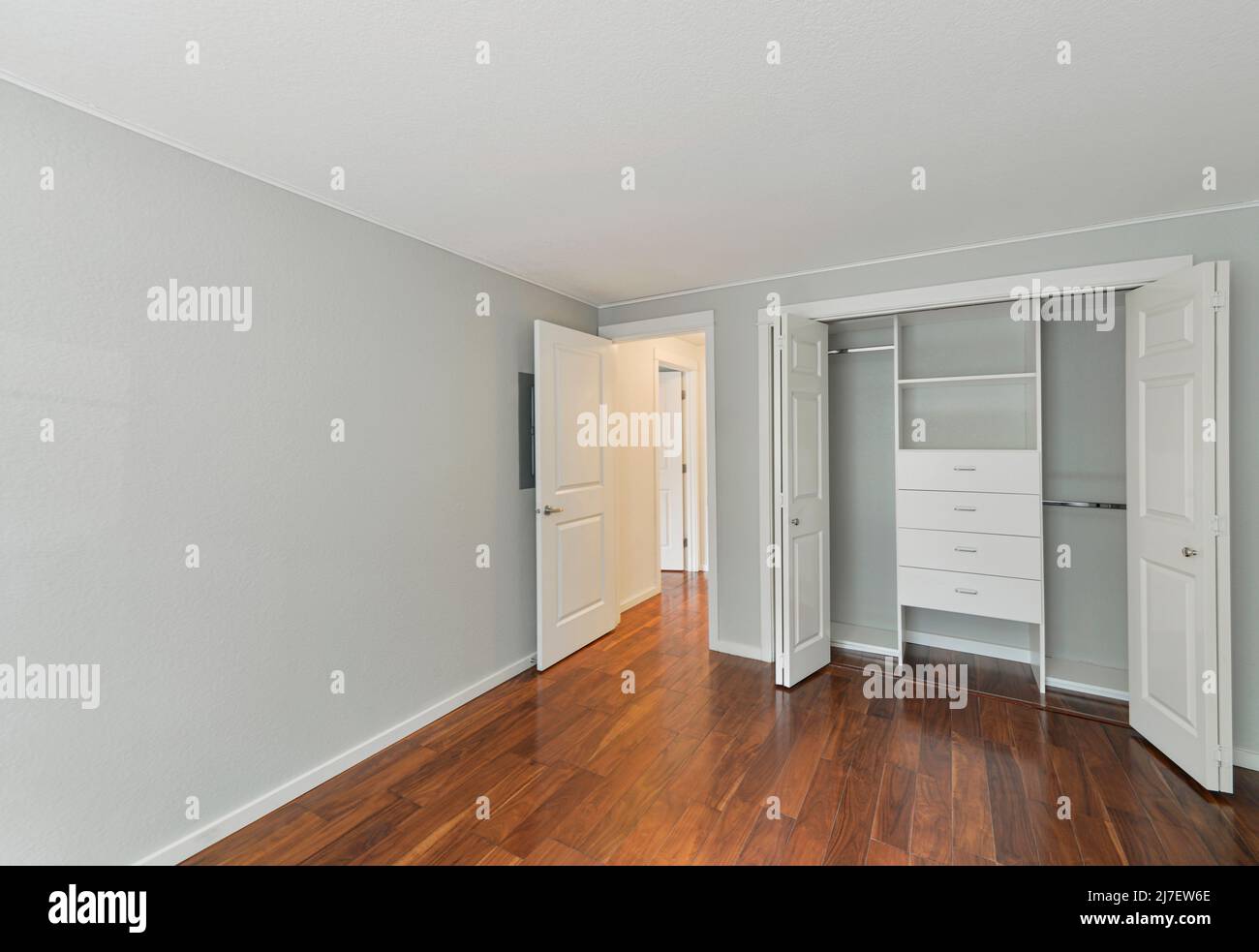 Modern residential empty bedroom interior Stock Photo - Alamy