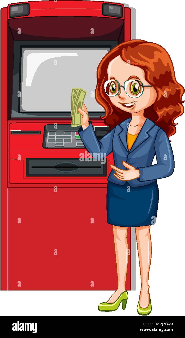 People drawing money from atm Cut Out Stock Images & Pictures - Alamy
