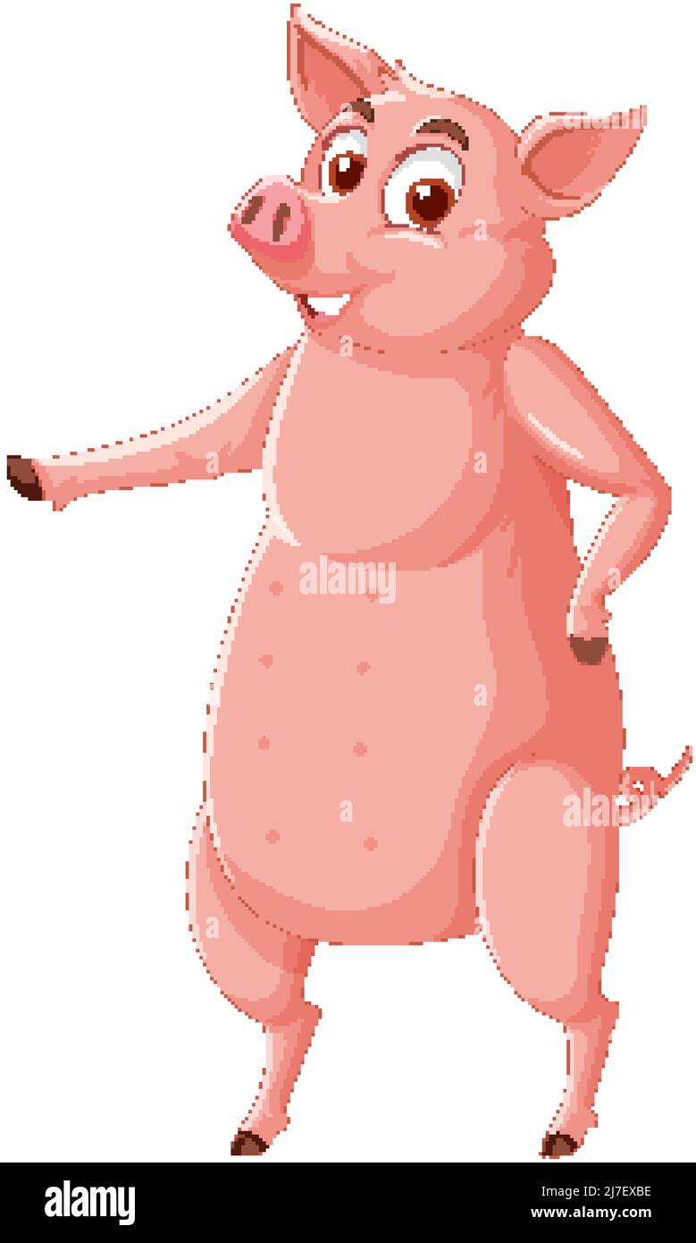 A pig standing on two legs illustration Stock Vector Image & Art - Alamy