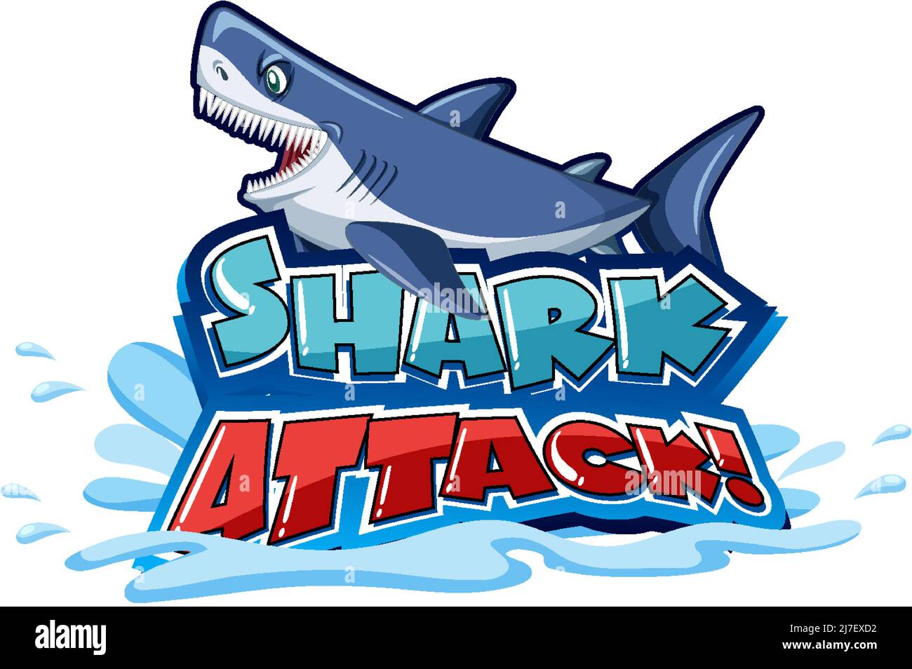Font design for shark attack illustration Stock Vector Image & Art - Alamy