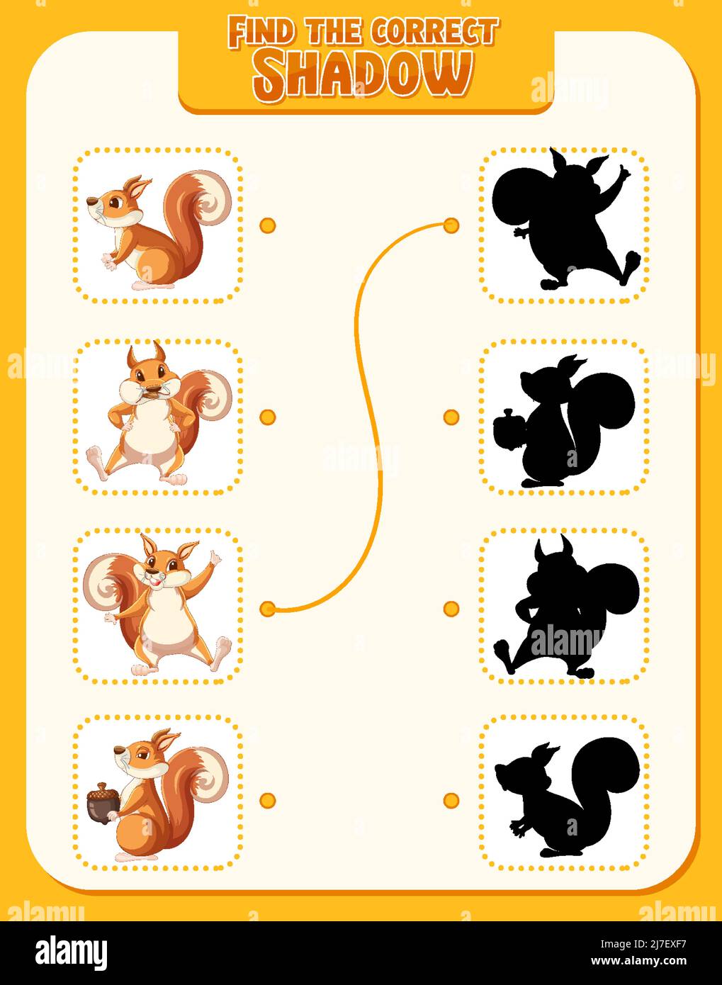 Worksheet with matching squirrels illustration Stock Vector Image & Art ...
