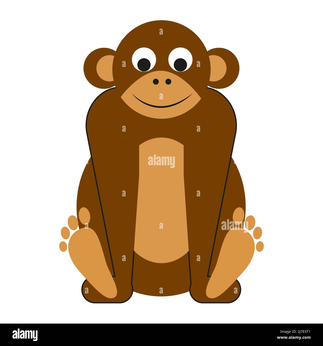 Monkey. Cute animals in flat style. Vector illustration Stock Vector ...