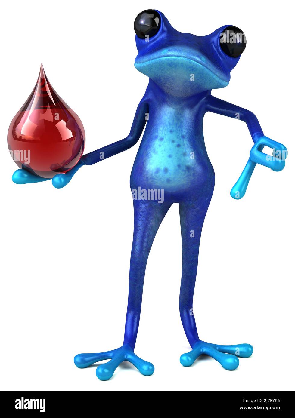 Fun blue frog - 3D Illustration Stock Photo - Alamy