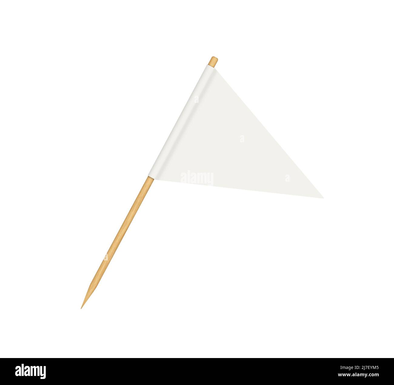 Toothpick flag. Blank flag on wooden stick. Wood toothpick with white ...