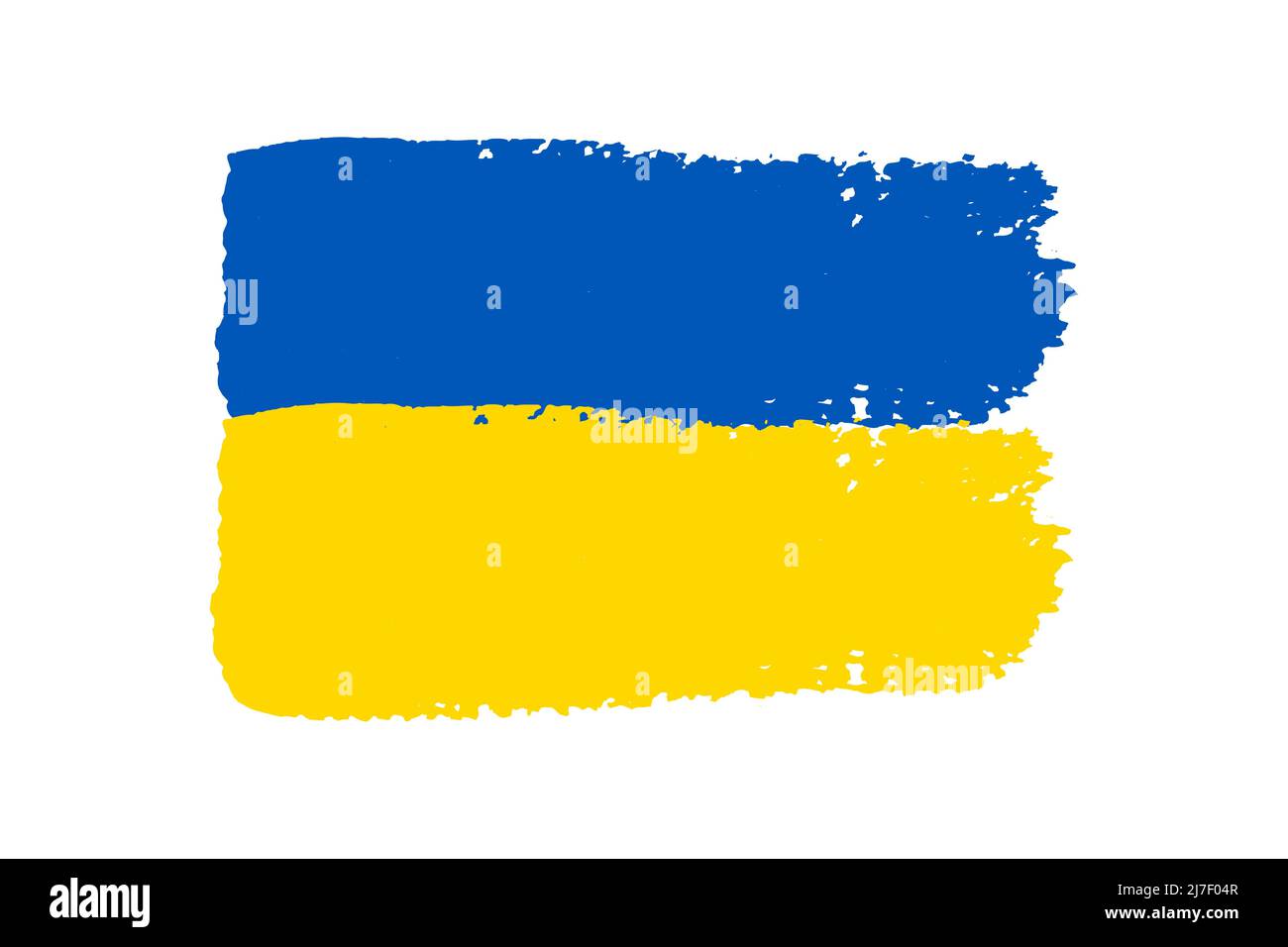 Hand drawn Ukrainian flag. Flag of Ukraine. Vector illustration Stock ...