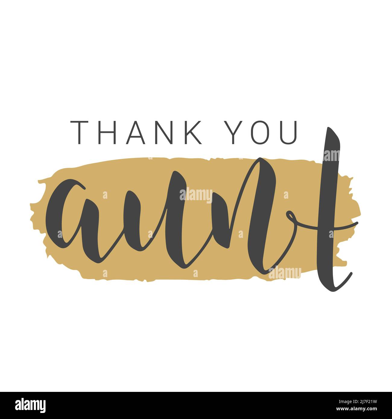 Handwritten Lettering of Thank You Aunt. Template for Banner, Greeting ...