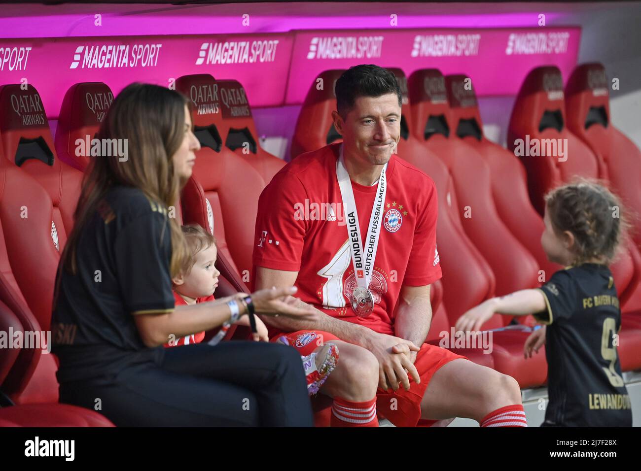 Robert LEWANDOWSKI (FC Bayern Munich) with wife Anna LEWANDOWSKI and ...