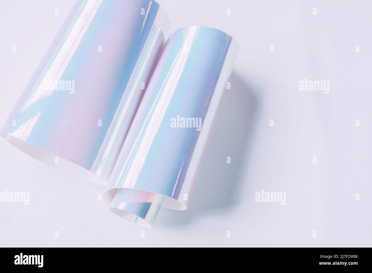 Image of surreal curved object with volume in iridiscent pastel colors ...