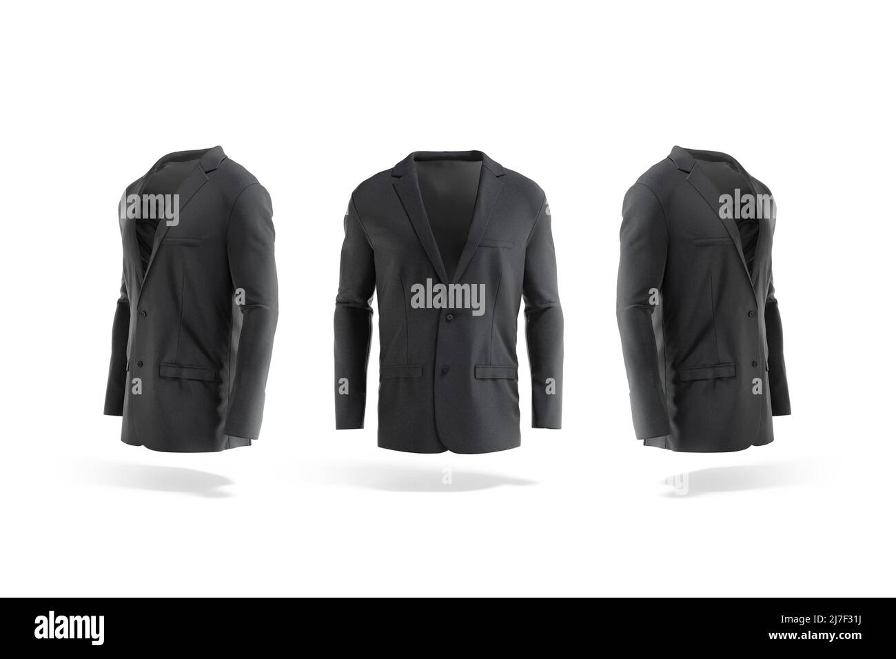 Blank black men blazer mock up, front and side view Stock Photo - Alamy