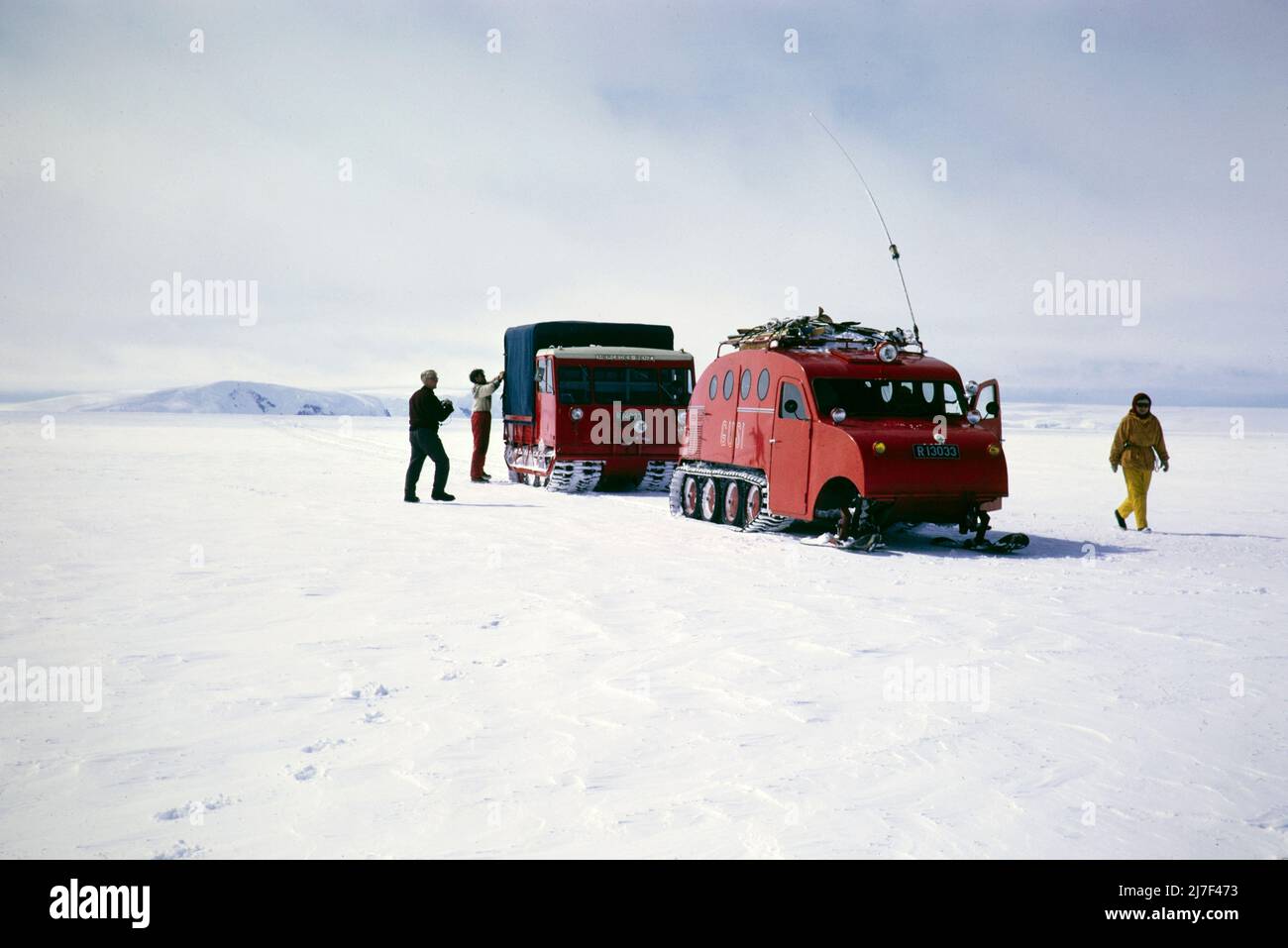 Mercedes Benz tracked snow vehicle and GUSI Bombardier B 12 snowmobile ...