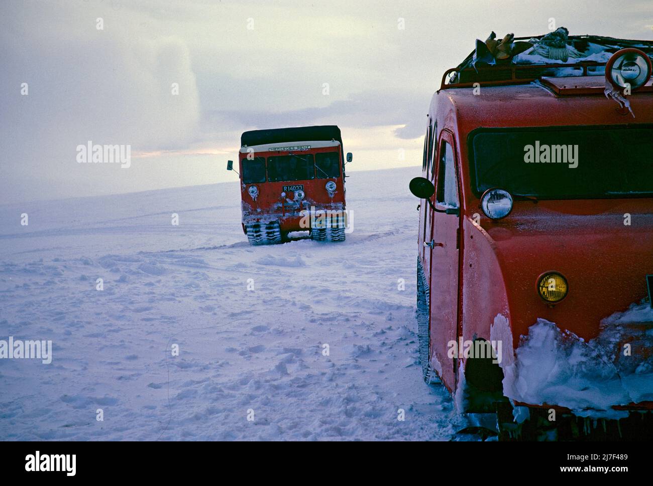 Mercedes Benz tracked snow vehicle and GUSI Bombardier B 12 snowmobile ...