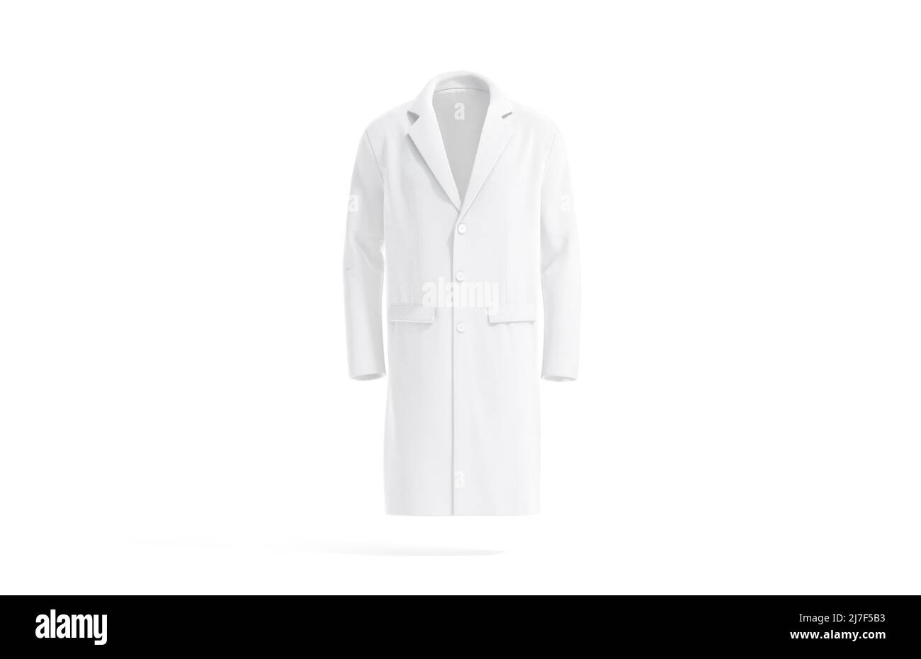Blank white wool coat mockup, front view Stock Photo - Alamy