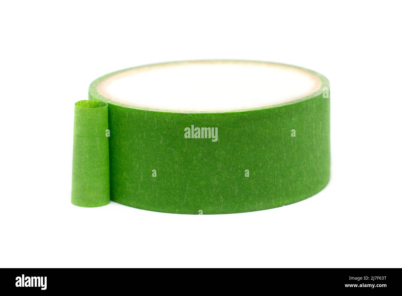 Green sticky tape isolated on white background Stock Photo - Alamy