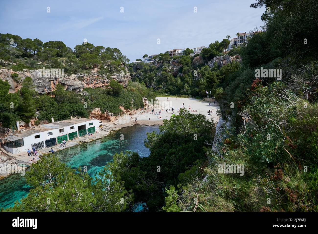 people bathing at the beach of Cala Pi, Majorca Stock Photo - Alamy