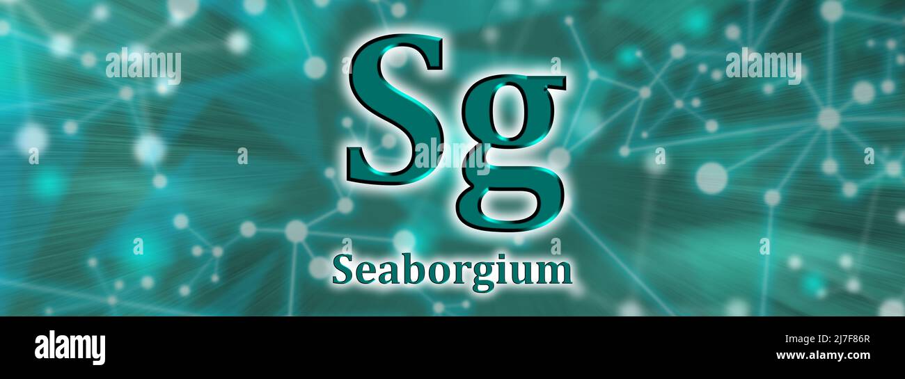 Sg symbol. Seaborgium chemical element on green network background ...