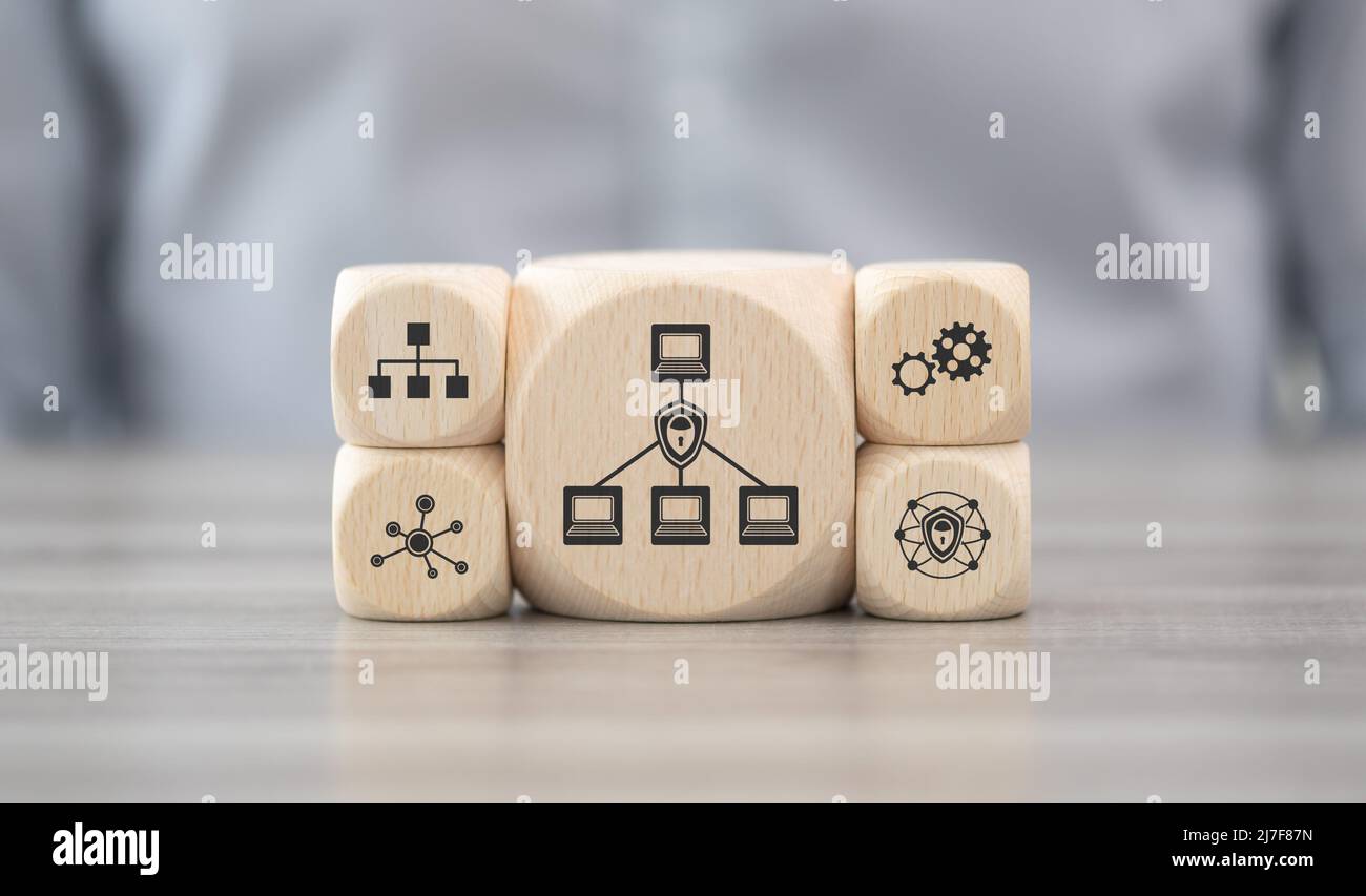Wooden blocks with symbol of vpn concept Stock Photo - Alamy