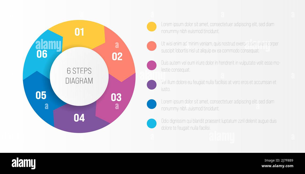 Six step modern infographic diagram Stock Vector Image & Art - Alamy
