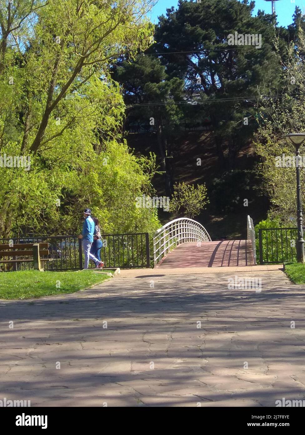 Soloarte Park, Basauri. With its trees and benches to rest. Spain Stock ...