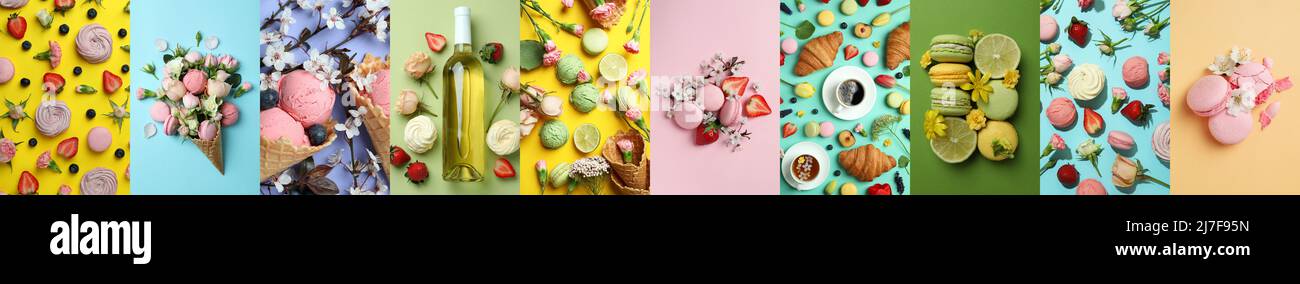 Concept of summer vibes, collage of different color photos Stock Photo ...
