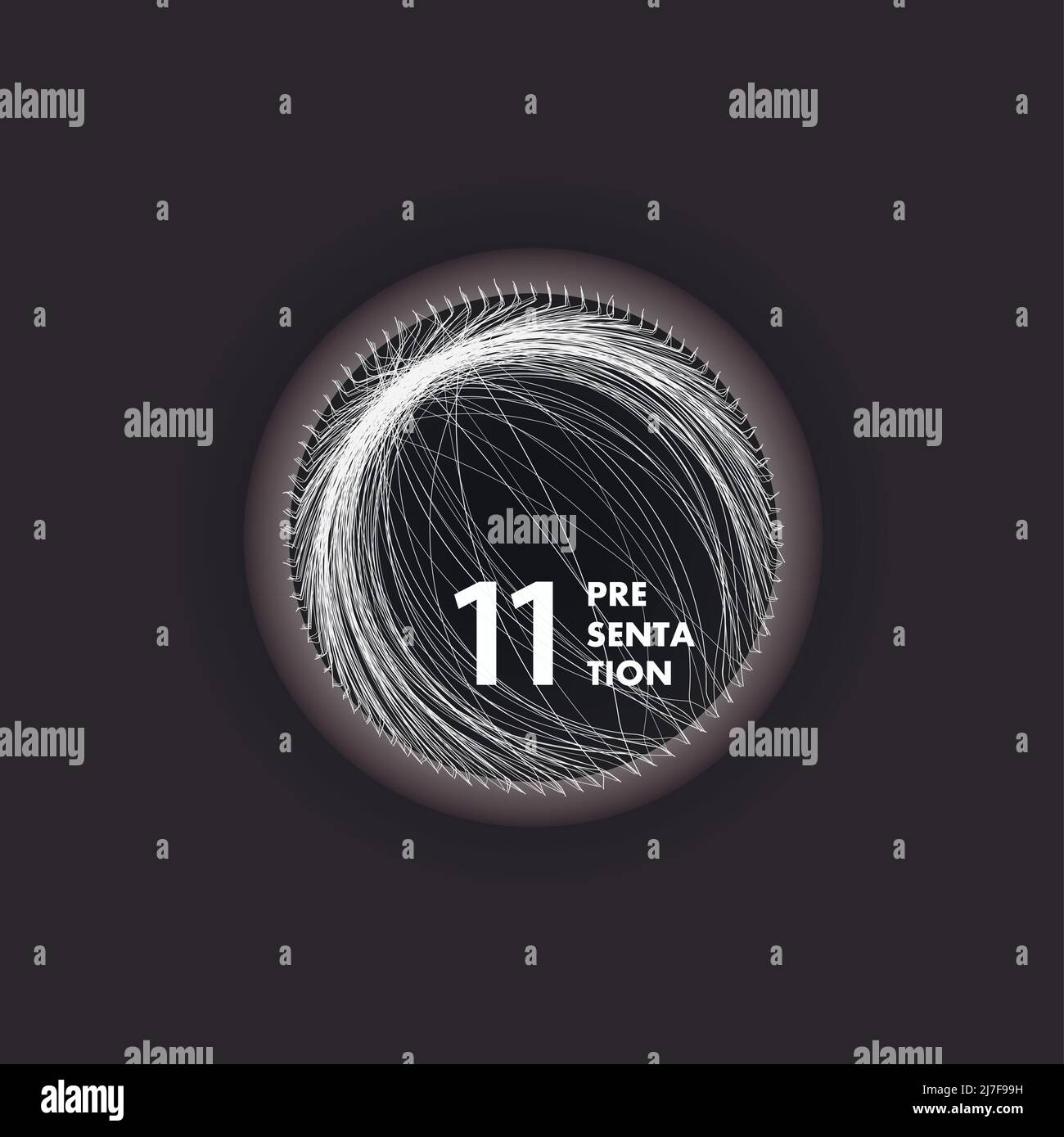 Graphic wave power circle frame. Abstract vector background, round ...