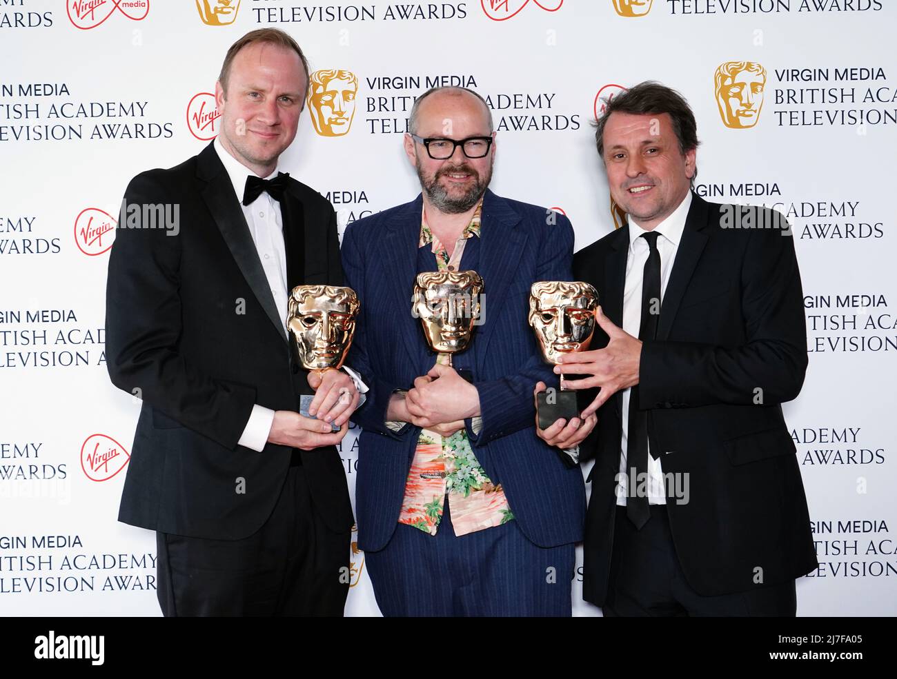 Single Drama Award Bafta TV winners (left to right) DJustin Martin ...