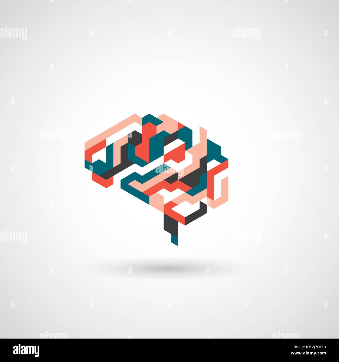 Abstract colorful human brain. Simple vector graphic. Modern ...