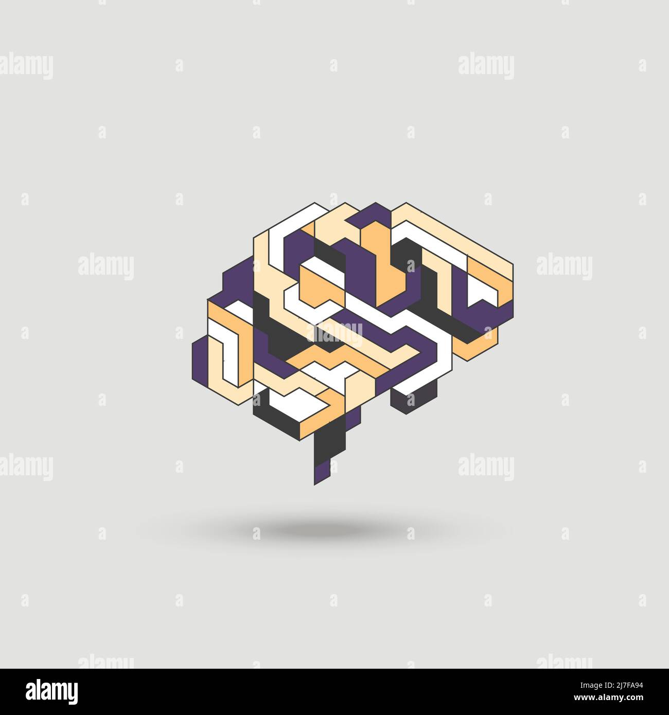 Creative concept human brain. Vector mosaic lines vector Stock Vector ...