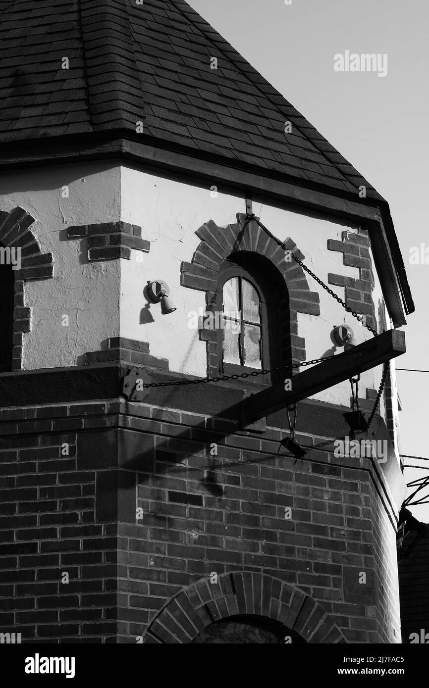 Rustic European Bavaria style brick and plaster cottage building in ...