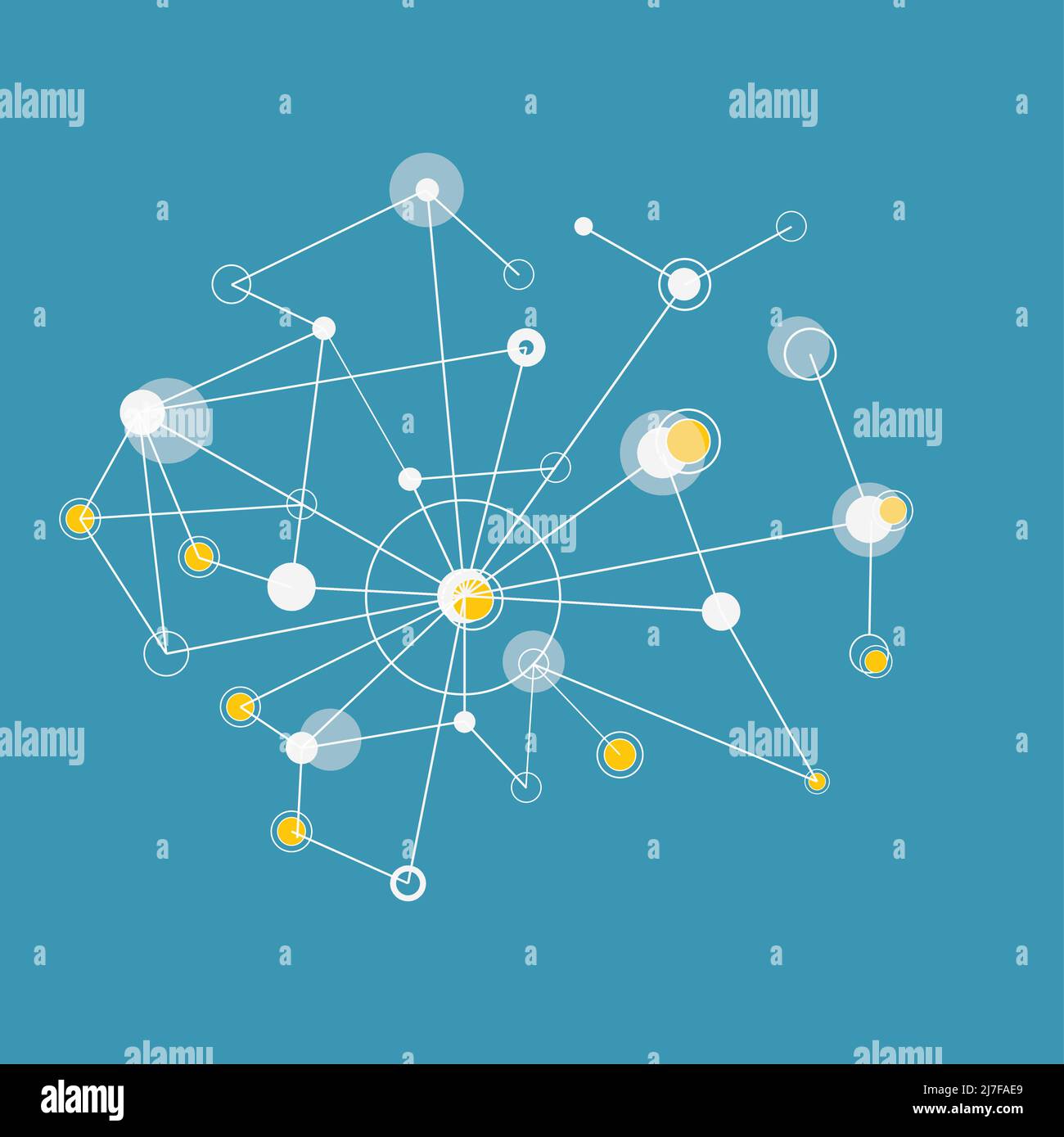 Network connectivity design. Communication cyan structure. Abstract dots and lines vector ...