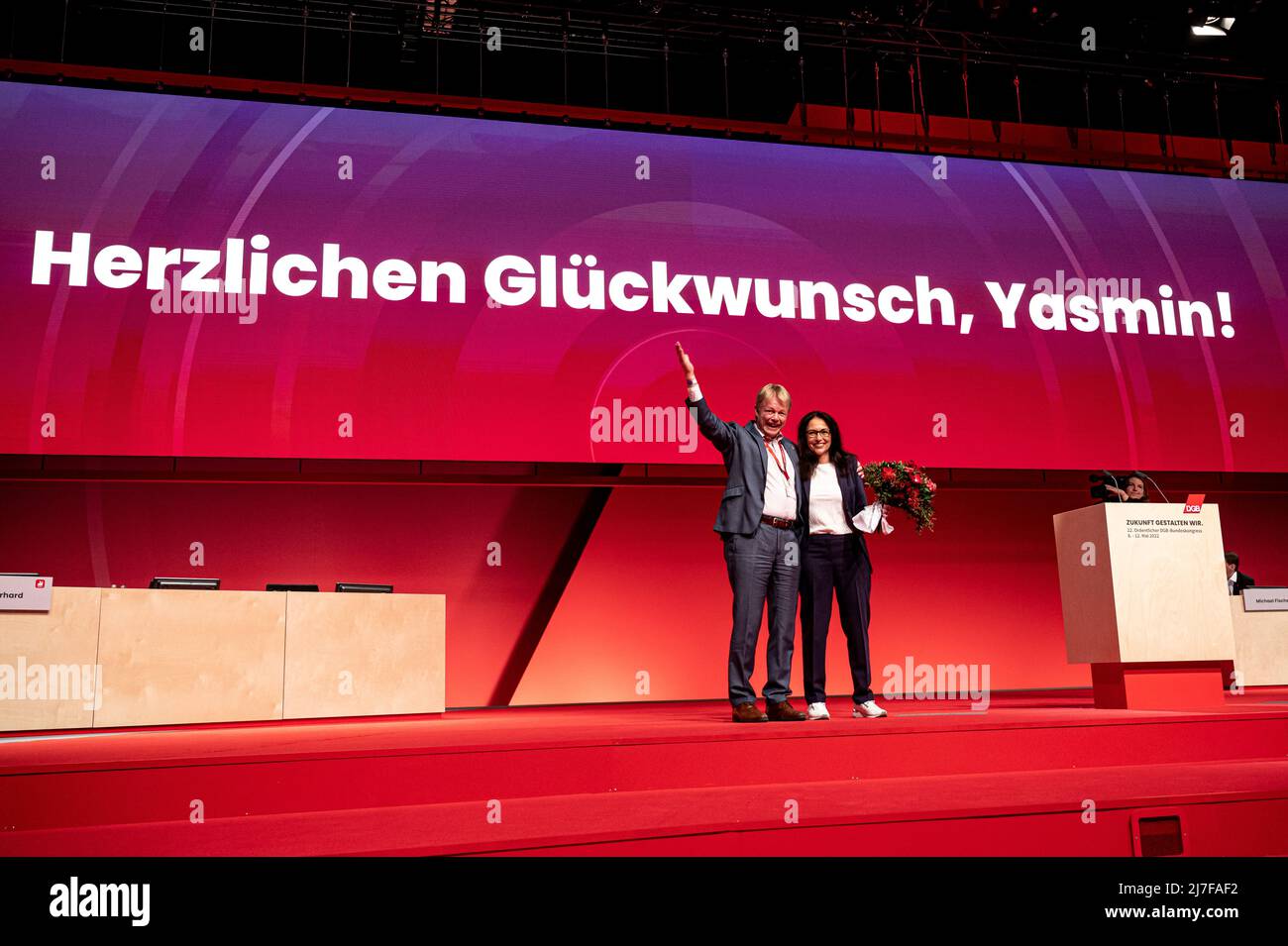 Berlin, Germany. 09th May, 2022. Yasmin Fahimi (SPD), new DGB chair ...
