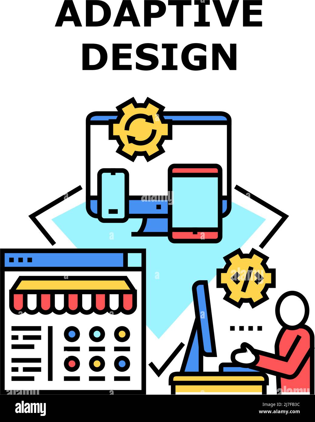 Adaptive Design Vector Concept Color Illustration Stock Vector Image ...