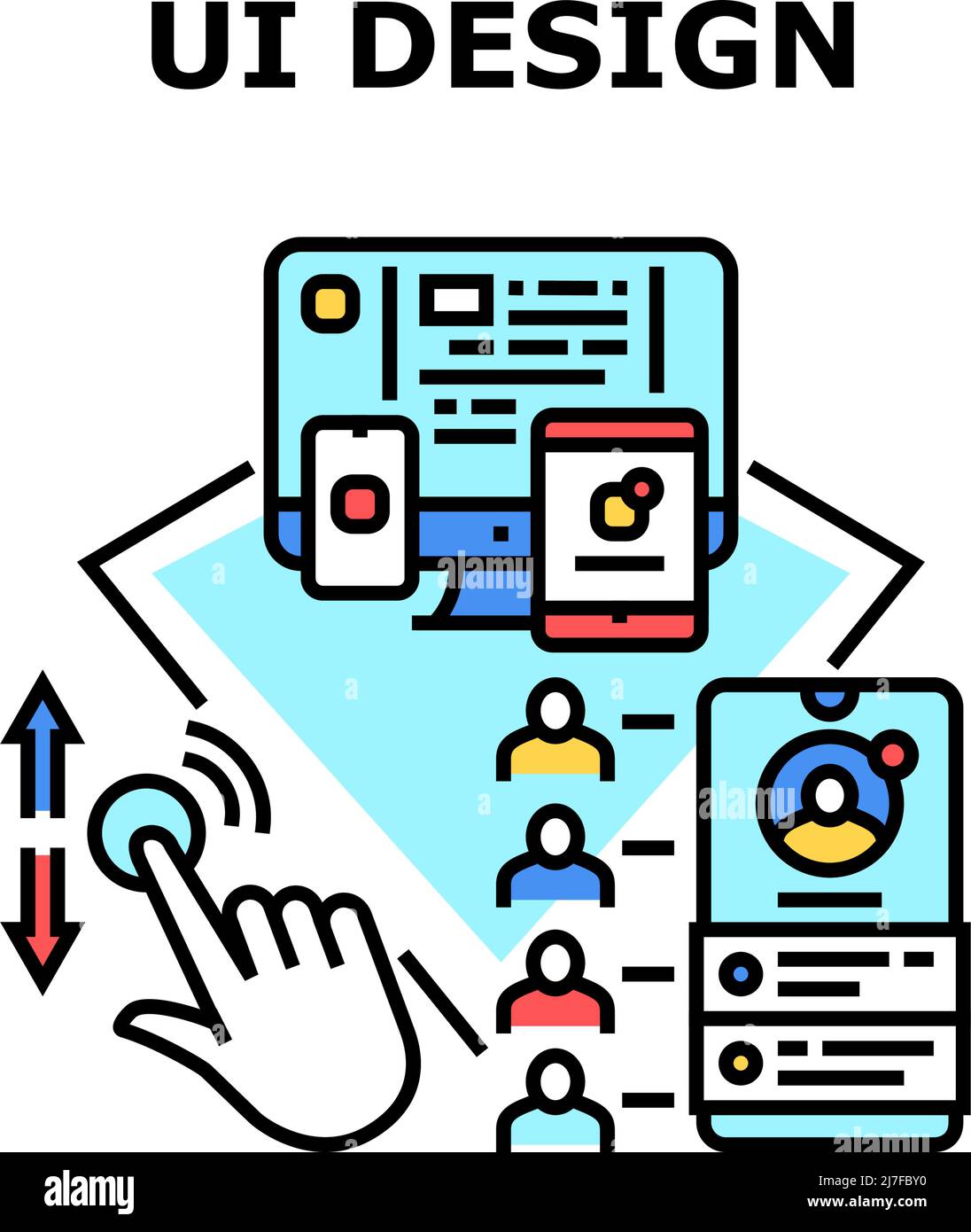 Ui Design Device Vector Concept Color Illustration Stock Vector Image ...