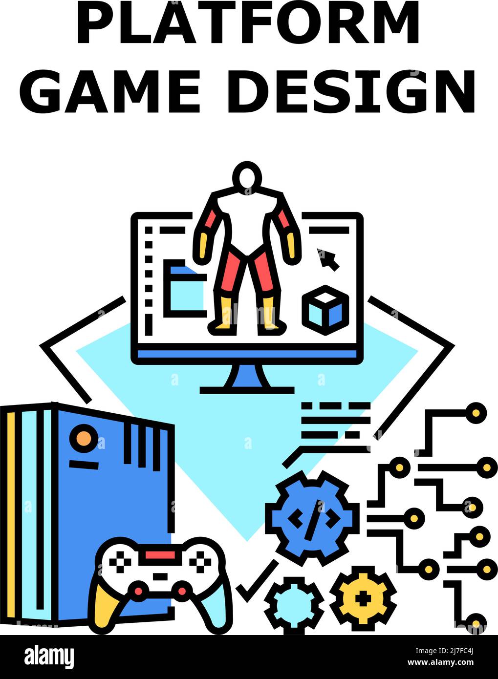 Game Platform Design Vector Color Illustration Stock Vector Image & Art ...