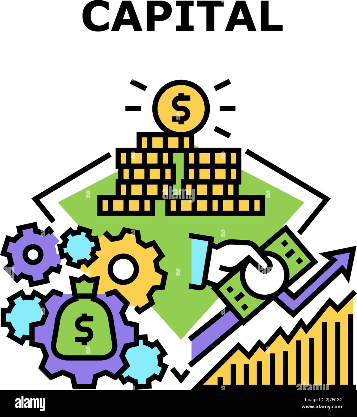 Capital Money Vector Concept Color Illustration Stock Vector Image ...