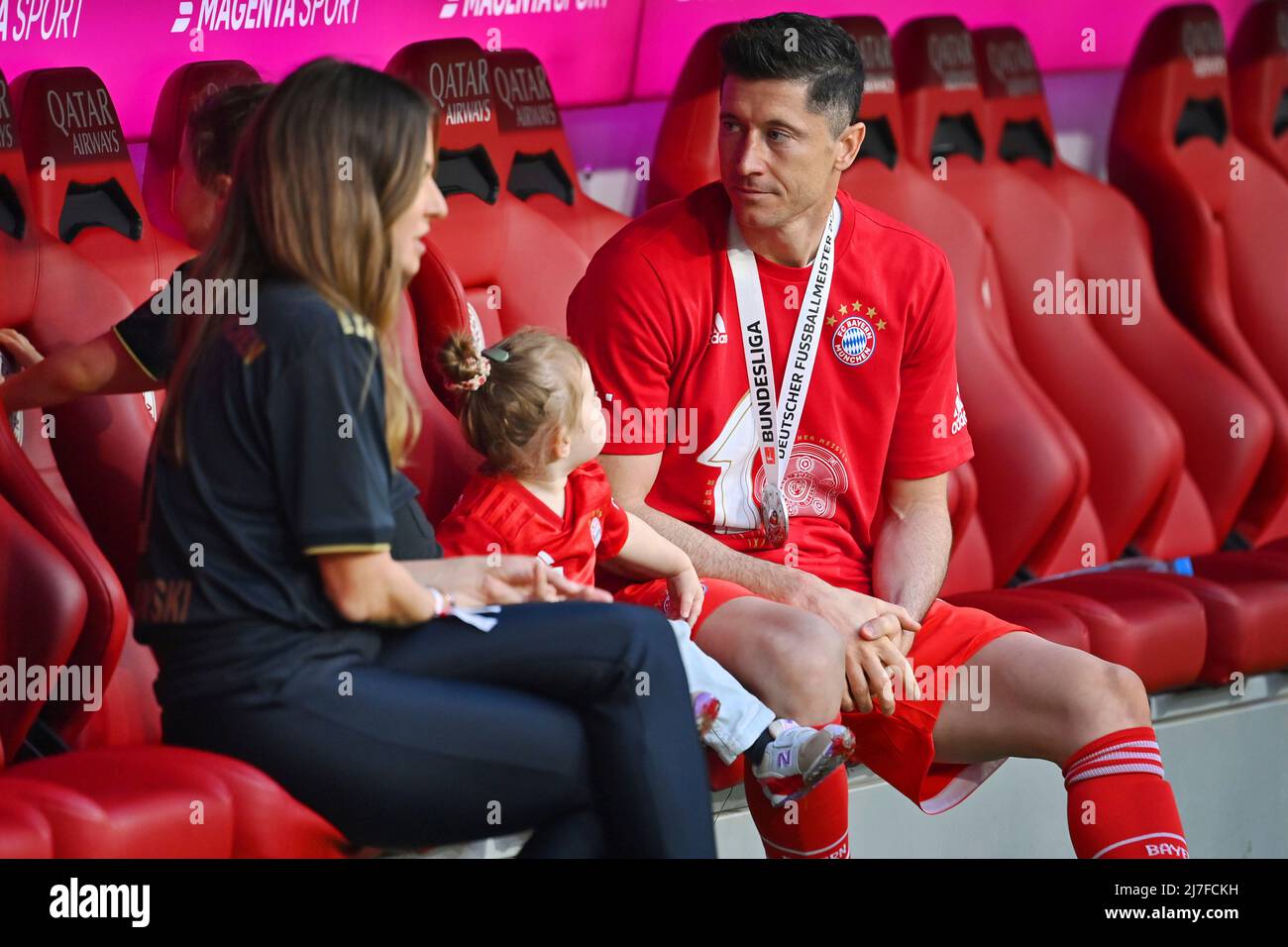 Robert LEWANDOWSKI (FC Bayern Munich) with wife Anna LEWANDOWSKI and ...