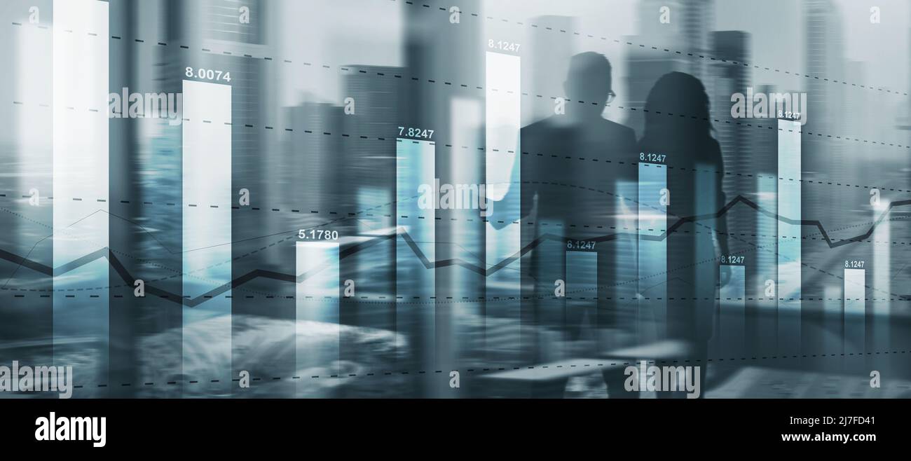 Finacial concept. Business Graph Stock Market chart. Digital charts and ...