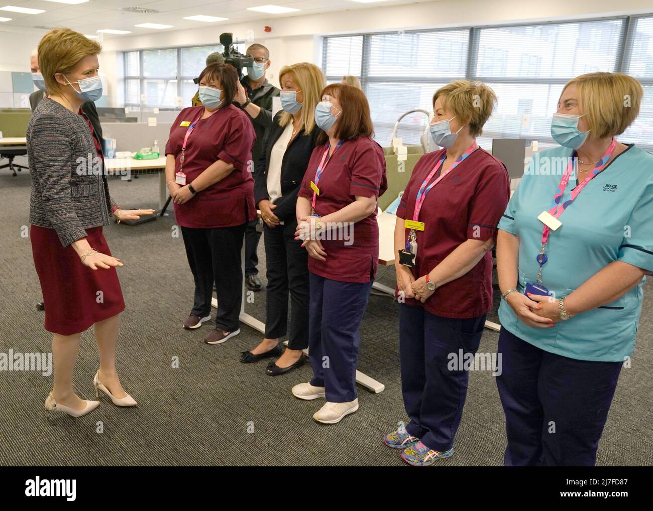 Scotland's First Minister Nicola Sturgeon during her visit to open NHS ...