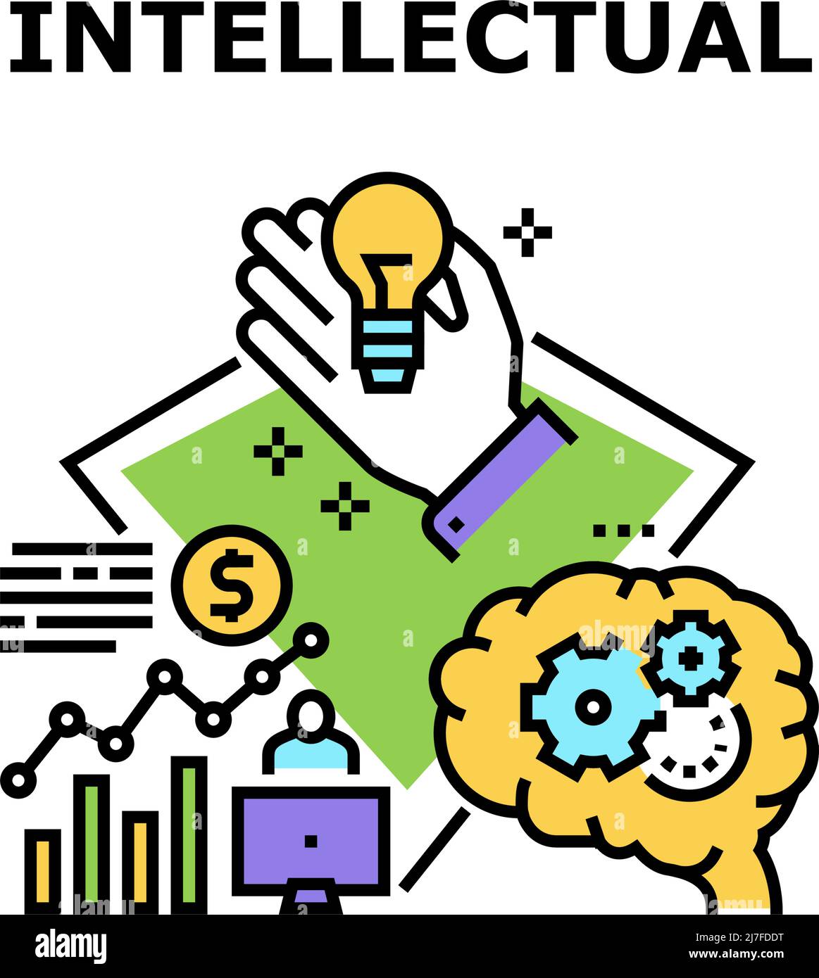 Intellectual Vector Concept Color Illustration Stock Vector Image & Art ...